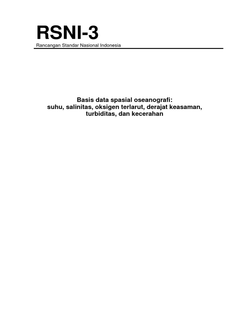 RSNI - 3 Tentang Basis Data Spasial Oseanografi PDF | PDF RSNI - 3 Tentang Basis Data Spasial Oseanografi PDF | PDF