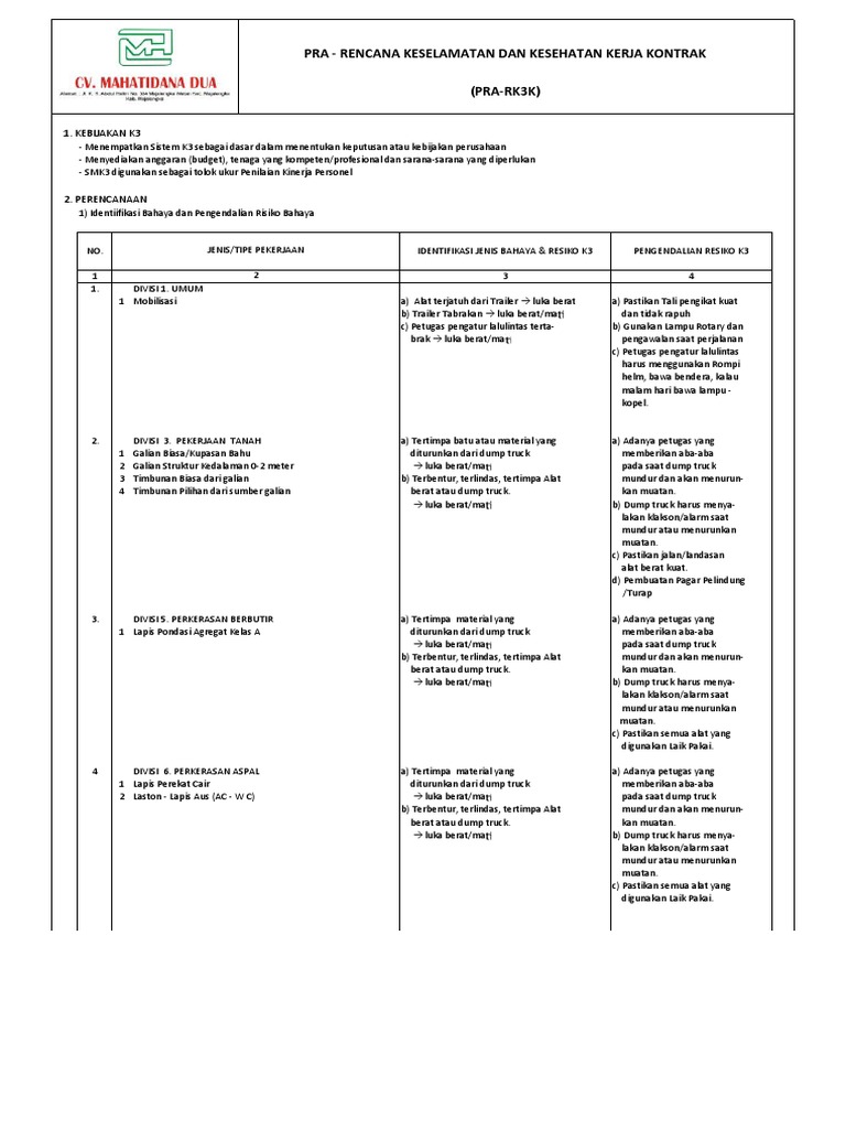 Kebijakan dan Perencanaan K3 RK3K | PDF