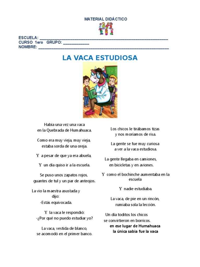 Esp_Actividades Con La Vaca Estudiosa