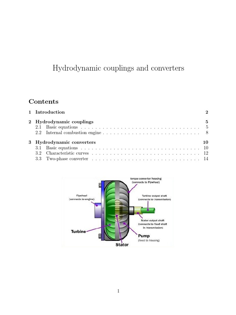 Hydrodynamic Couplings and Converters | Transmission (Mechanics) | Dynamics (Mechanics)