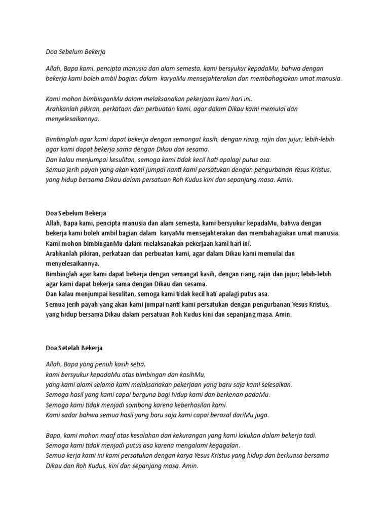 Doa Sebelum Bekerja | PDF