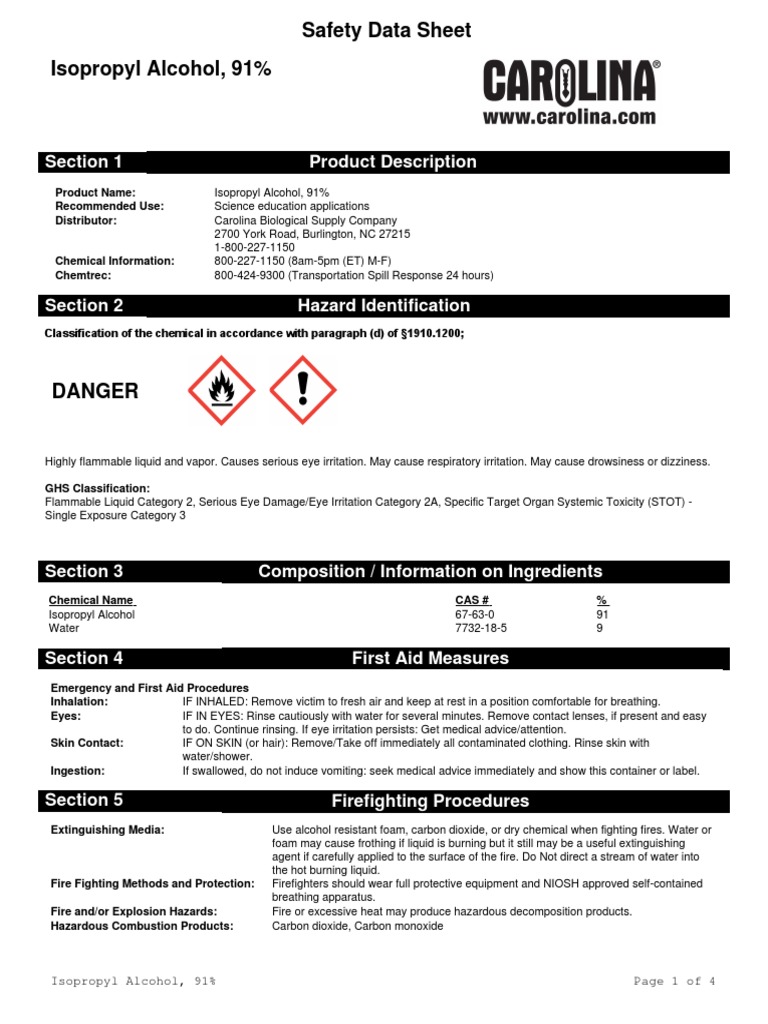 ipa msds | Personal Protective Equipment | Safety