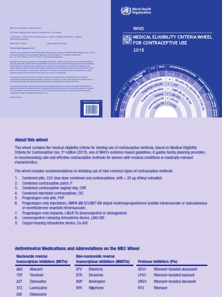 WHO MEC-wheel PDF | PDF | Global Health | World Health Organization