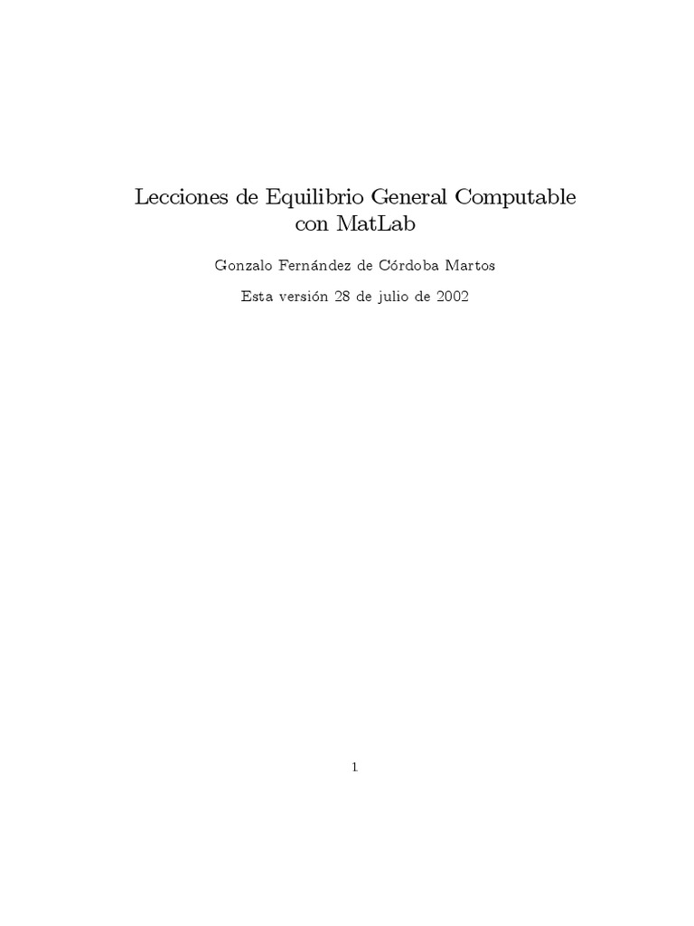 Matlab Modelos Computables | PDF | Teoría del equilibrio general ...