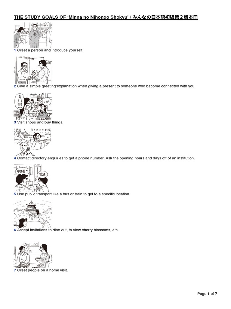 Minna no Nihongo Shokyu Overview | PDF | Kanji | Reading Comprehension