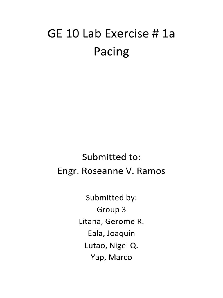 GE 10 Lab Exercise 1a | PDF