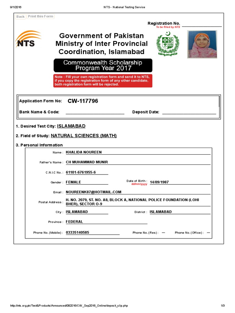 NTS - National Testing Service.pdf | Islamabad | Further Education ...