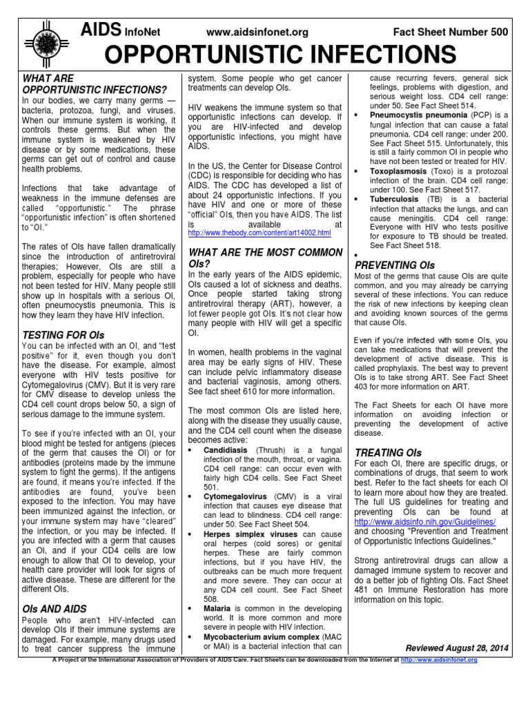 Understanding Opportunistic Infections | PDF | Hiv/Aids | Cd4