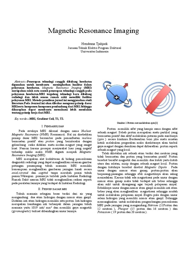 Prinsip Dasar MRI dan Komponennya | PDF