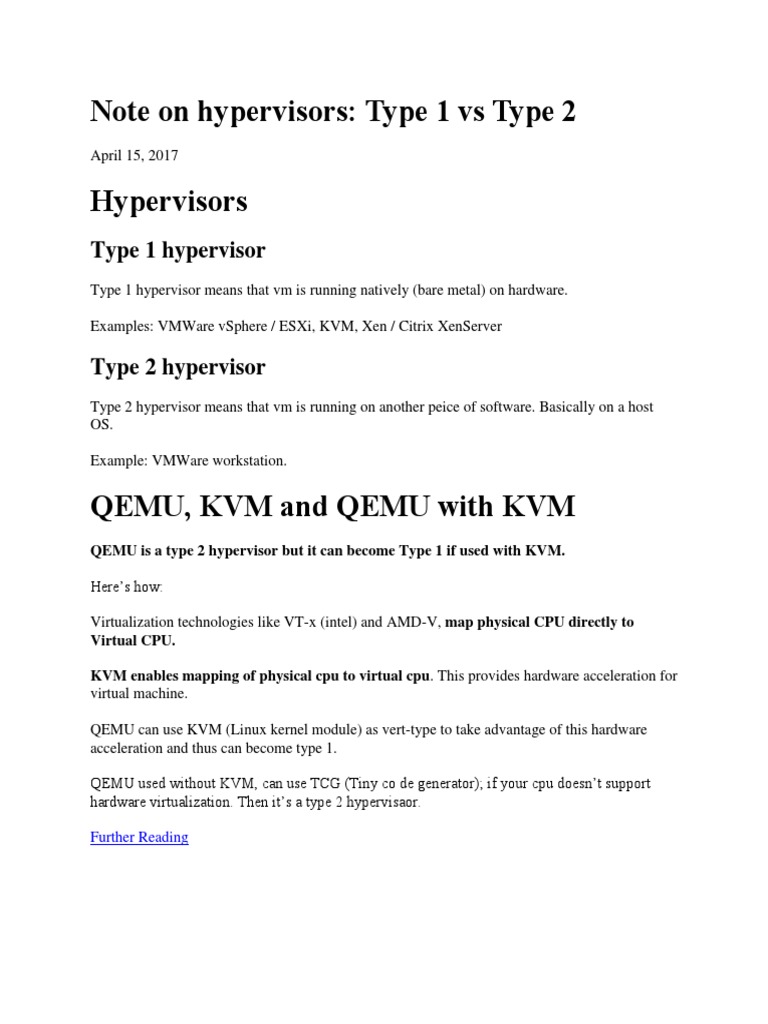 Hypervisors: Type 1 vs Type 2 Explained | PDF