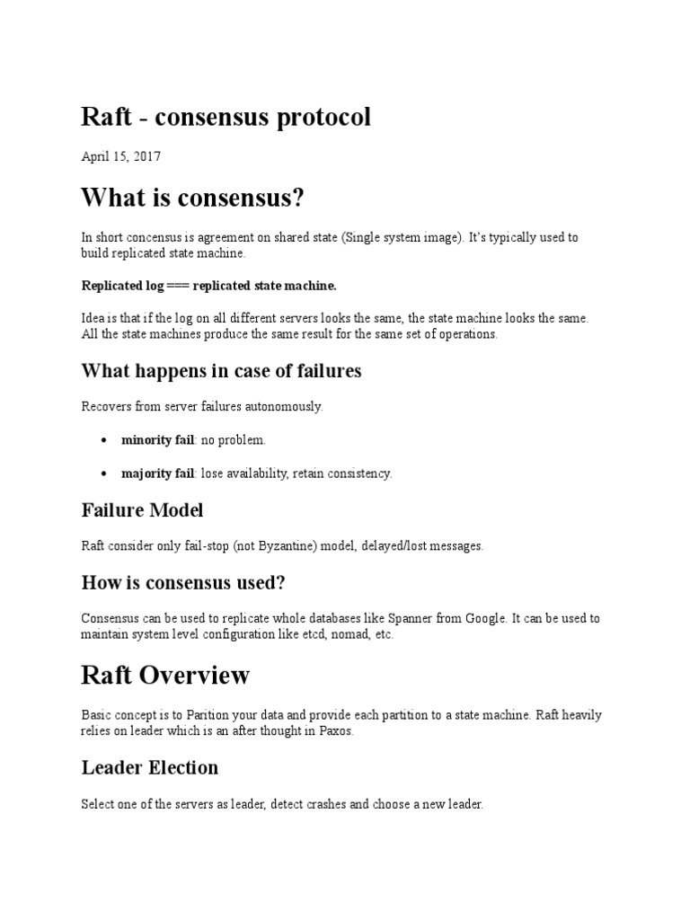 Raft - Consensus Protocol | PDF | Distributed Computing | Digital ...