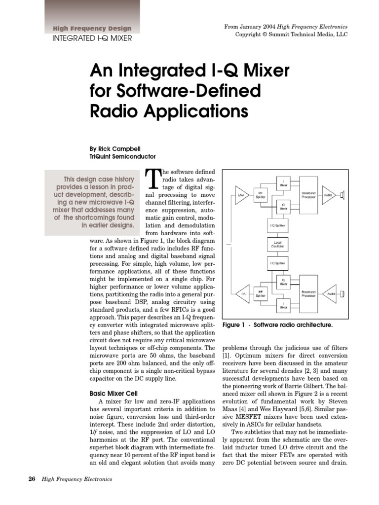An Integrated I-Q Mixer For Software-Defined Radio Applications | PDF ...