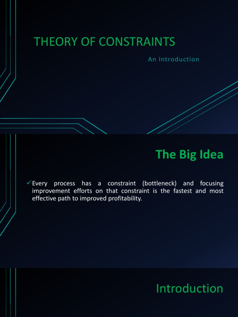 Theory of Constraints | PDF | Systems Theory | Systems Science