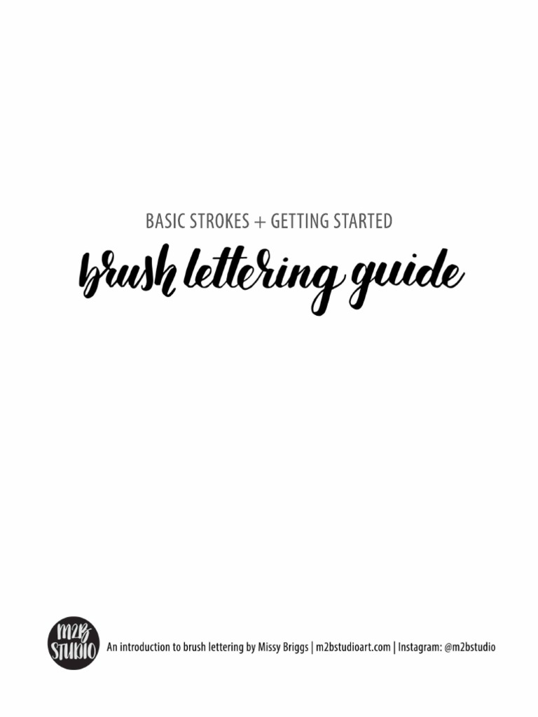 Learn Brush Lettering Basic Calligraphy Guide M2BStudio Righties | PDF | Calligraphy | Stationery