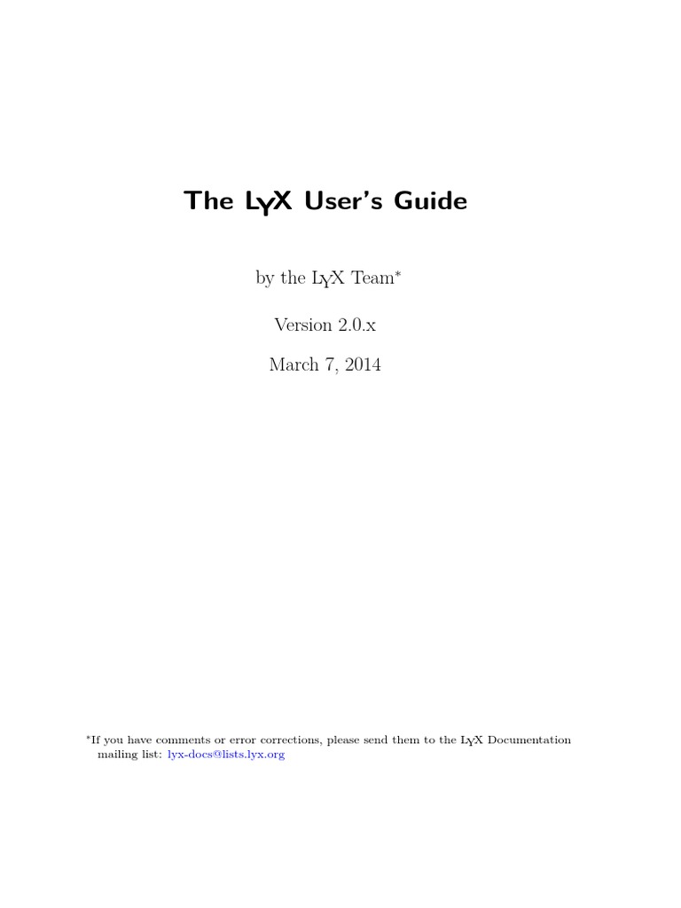 Lyx User Guide | PDF | Text | Software