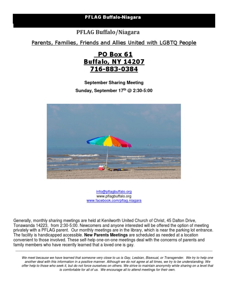 PFLAG Buffalo/Niagara: PO Box 61 Buffalo, NY 14207 716-883-0384 | PDF ...