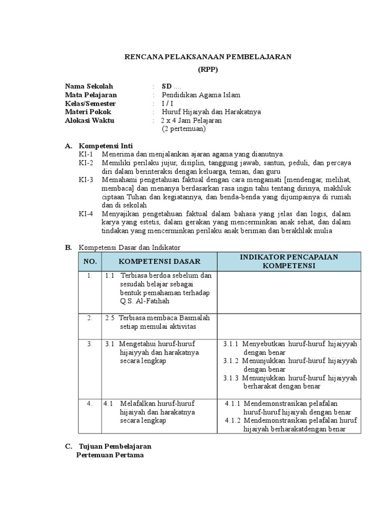 1 Model RPP Pai Kelas I 81a | PDF