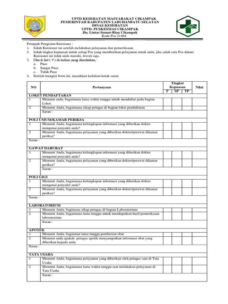 Contoh Form Kotak Saran | PDF