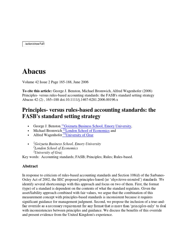 Principle Vrs Rule Based Standards | PDF | Financial Accounting ...