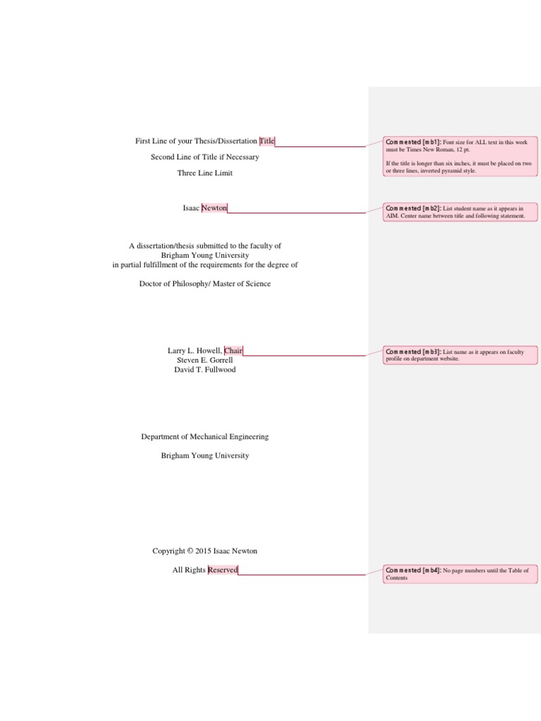 2016 Thesis Template | PDF | Thesis | Table Of Contents