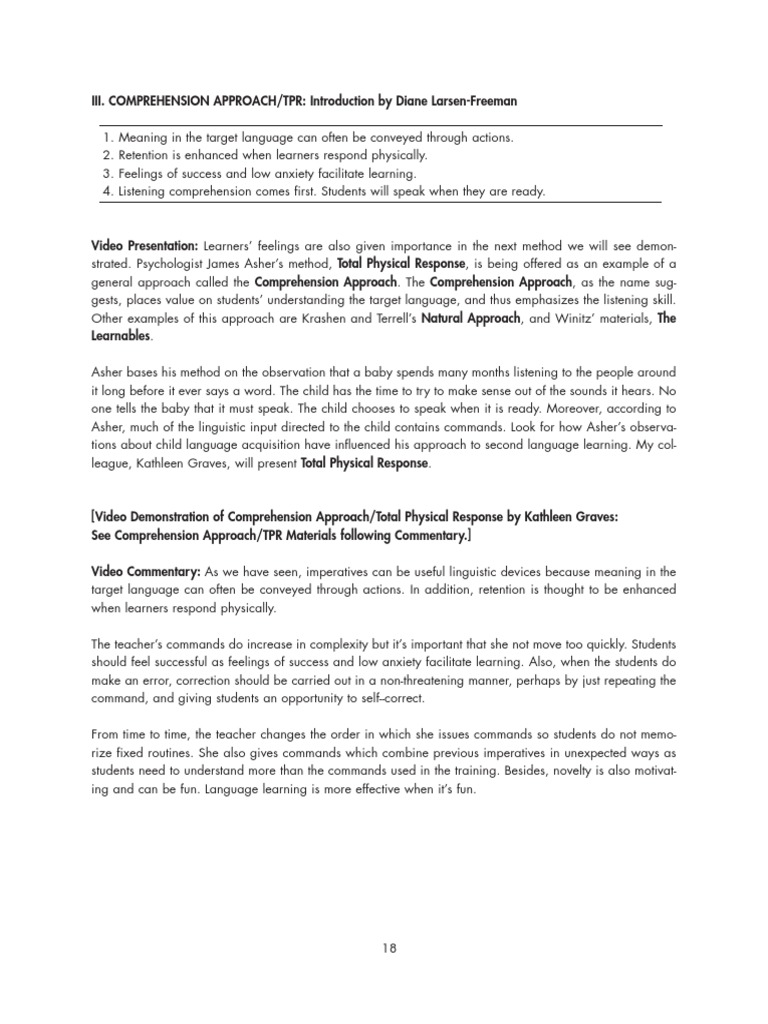 Comprehension Approach Tpr Pdf Pdf Epistemology Linguistics