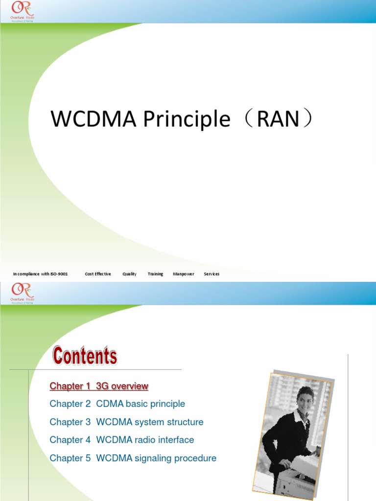 WCDMA Principle RAN : in Compliance With ISO-9001 Cost Effective Quality Manpower Training ...