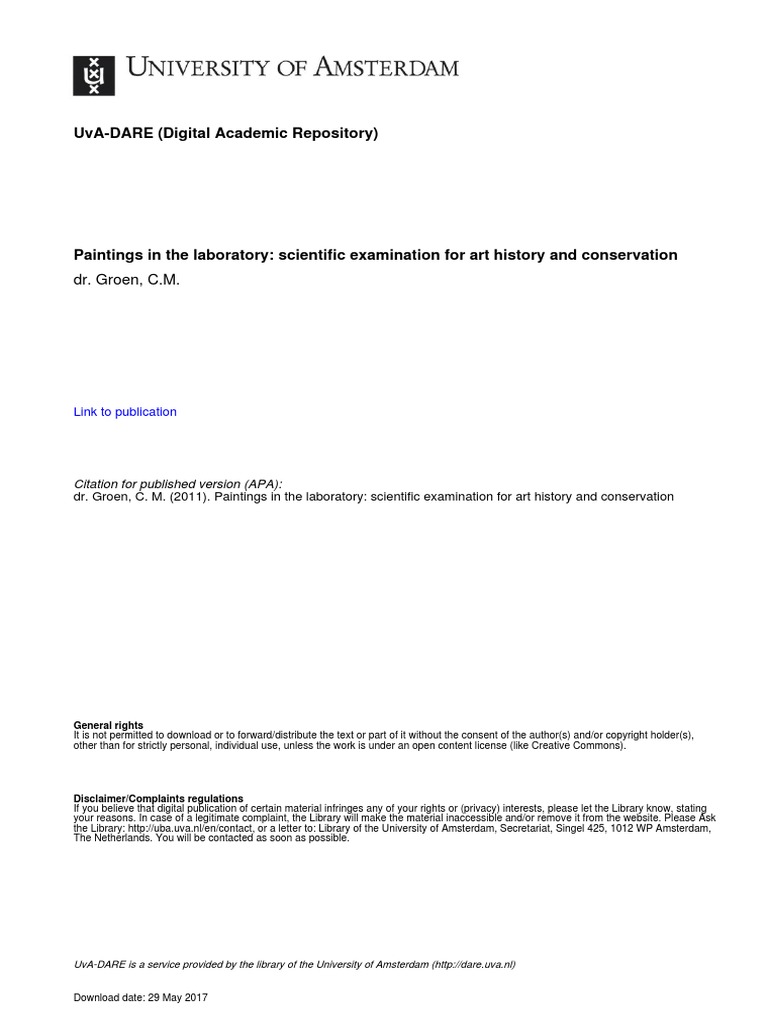 Investigation of The Use of The Binding Medium | PDF | Rembrandt | Paint