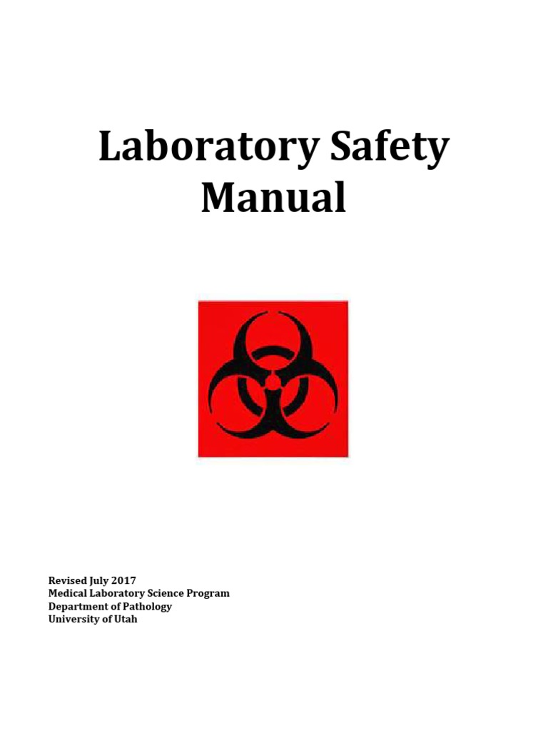 Laboratory Safety Manual | PDF | Transmission (Medicine) | Infection