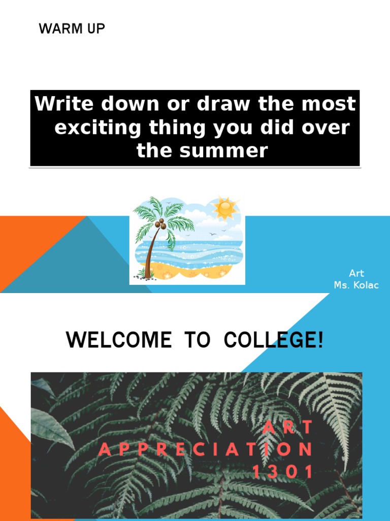 Write Down or Draw The Most Exciting Thing You Did Over The Summer ...