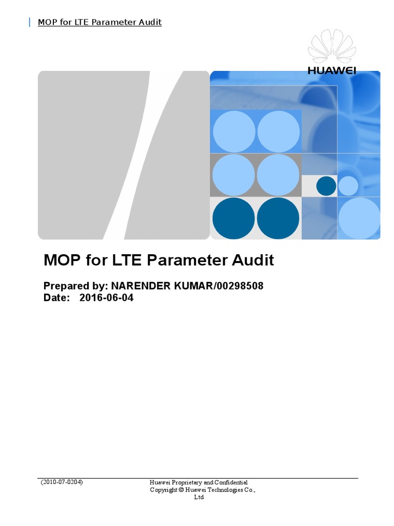 MOP and Tools Used For LTE Parameter Audit | PDF | Lte (Telecommunication) | 4 G