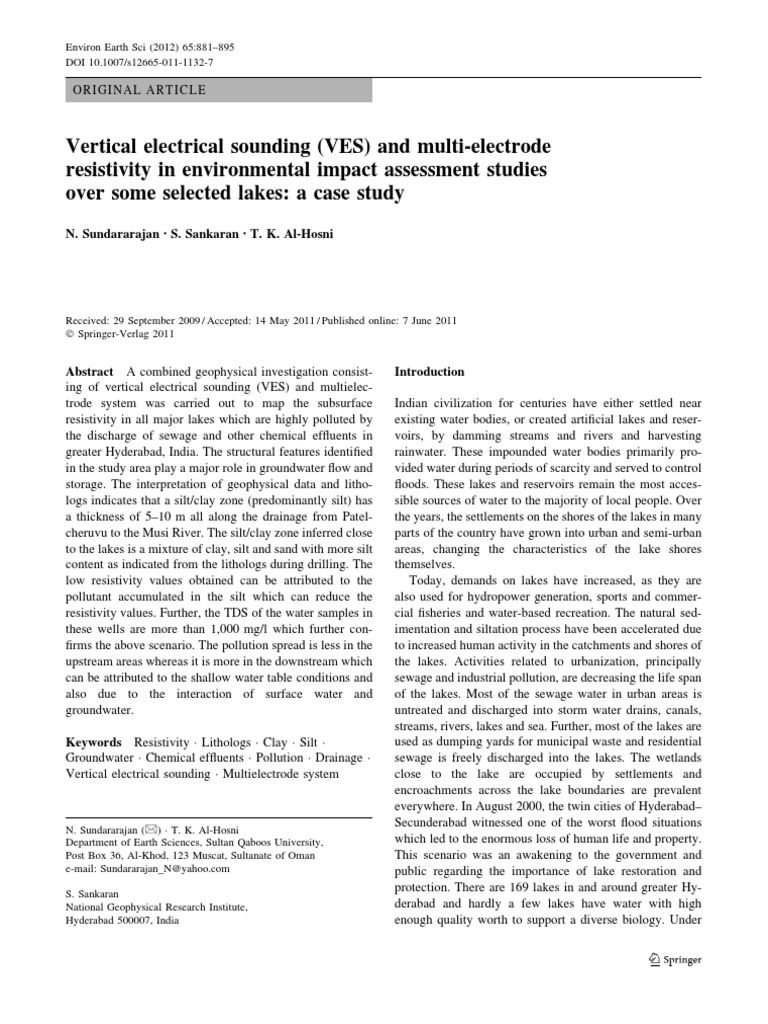 Vertical Electrical Sounding (VES) and Multi-Electrode | PDF ...