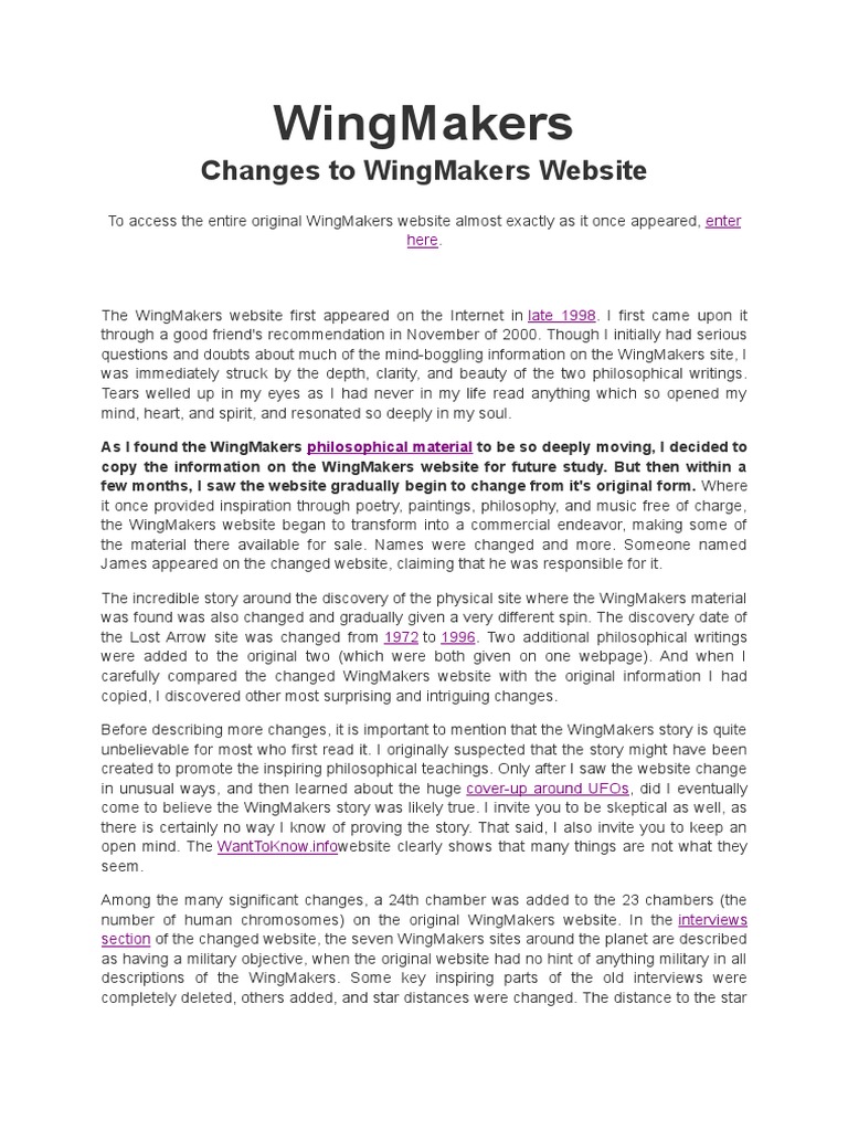 The WingMakers | PDF | Human | Life