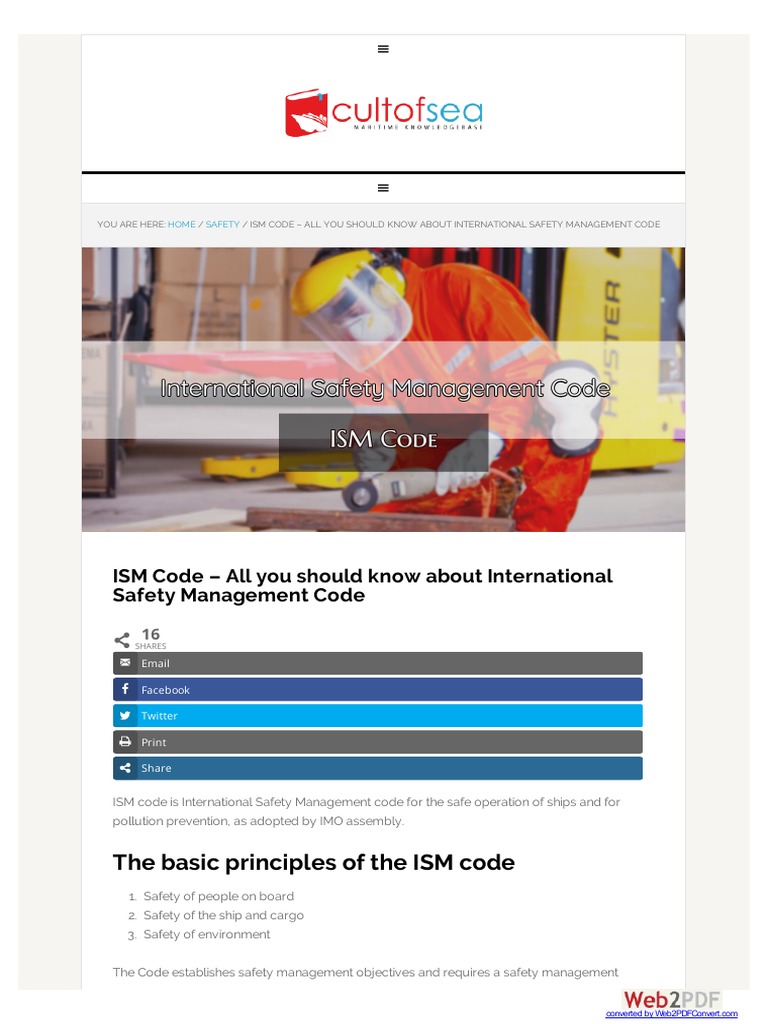 ISM Code - All You Should Know About International Safety Management Code | Download Free PDF ...