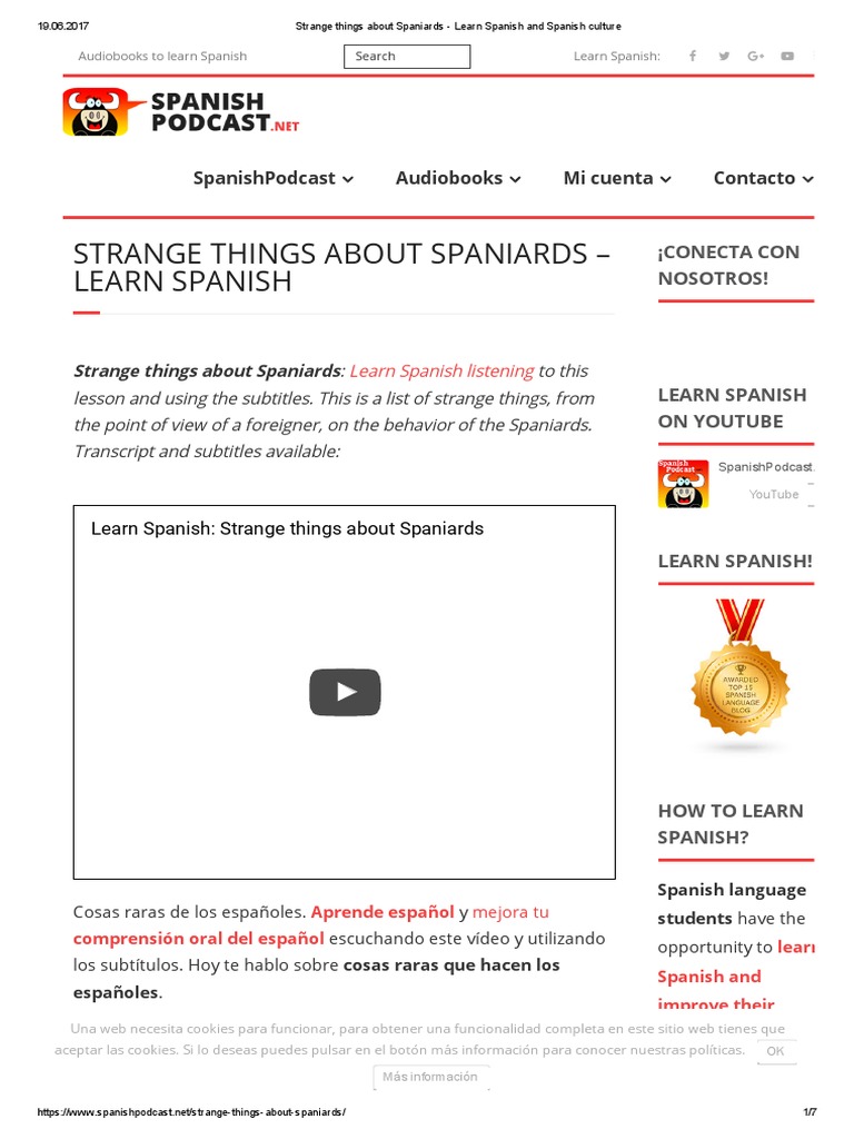 Strange Things About Spaniards - Learn Spanish and Spanish Culture ...