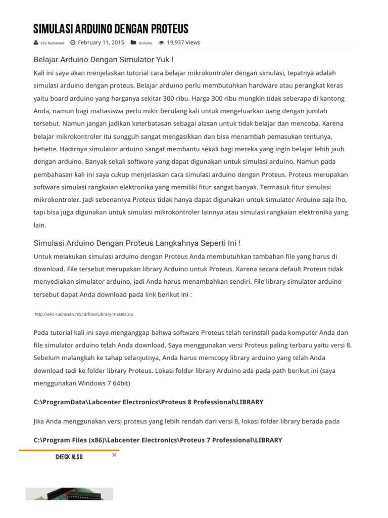 Cara Mudah Melakukan Simulasi Arduino Dengan Proteus | PDF | Game ...