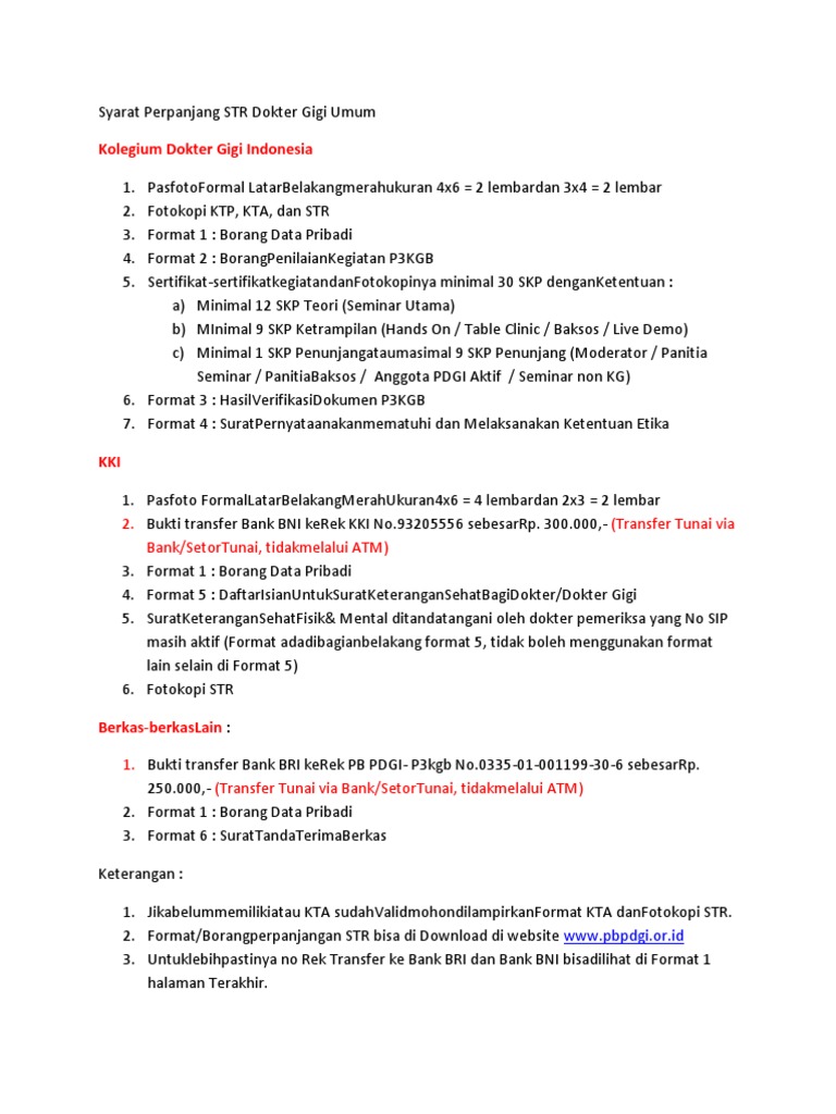 Syarat Perpanjang STR | PDF | Bisnis