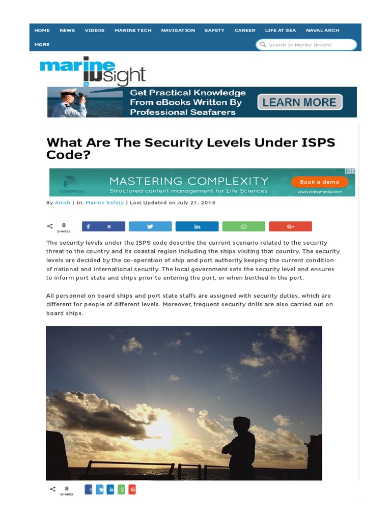 What Are the Security Levels Under ISPS Code | Ships | Water Transport