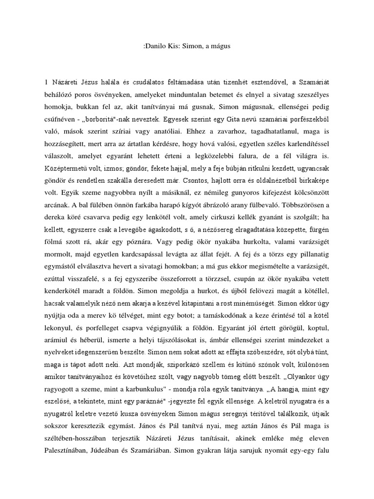 Danilo Kis-Simon A Mágus | PDF