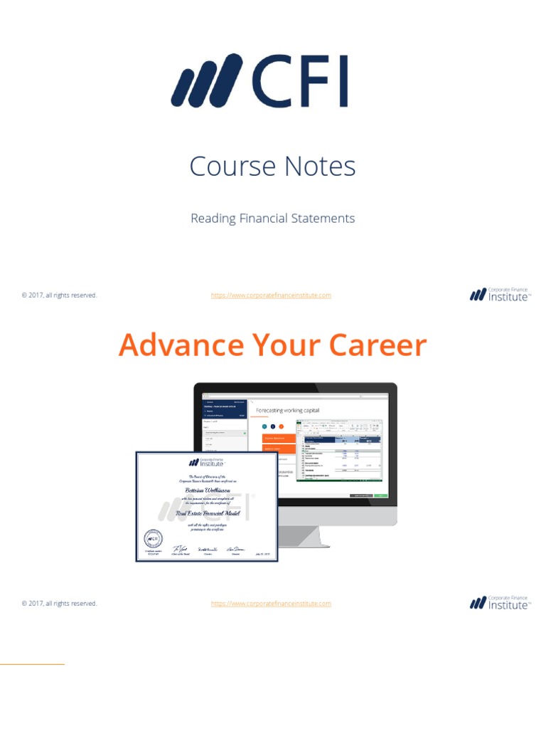 Course Notes: Reading Financial Statements | PDF | Balance Sheet ...