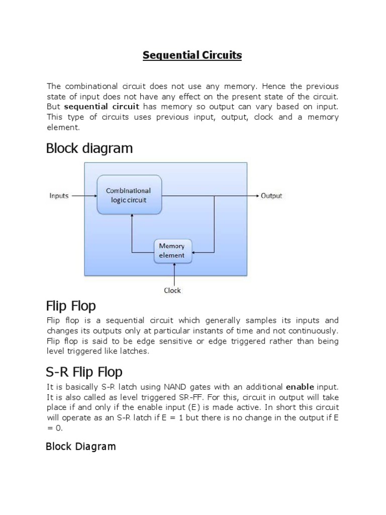 Block Diagram: Sequential Circuits | PDF | Electronic Design | Digital ...