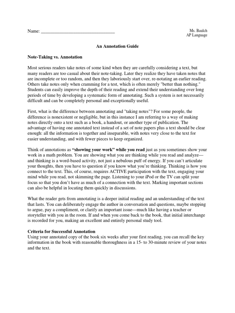 Annotation Guide AP Language | PDF | Cognitive Science | Semiotics