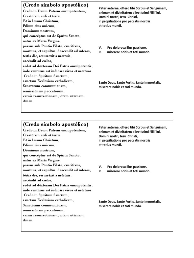 Credo Símbolo Apostólico. en Latín | PDF
