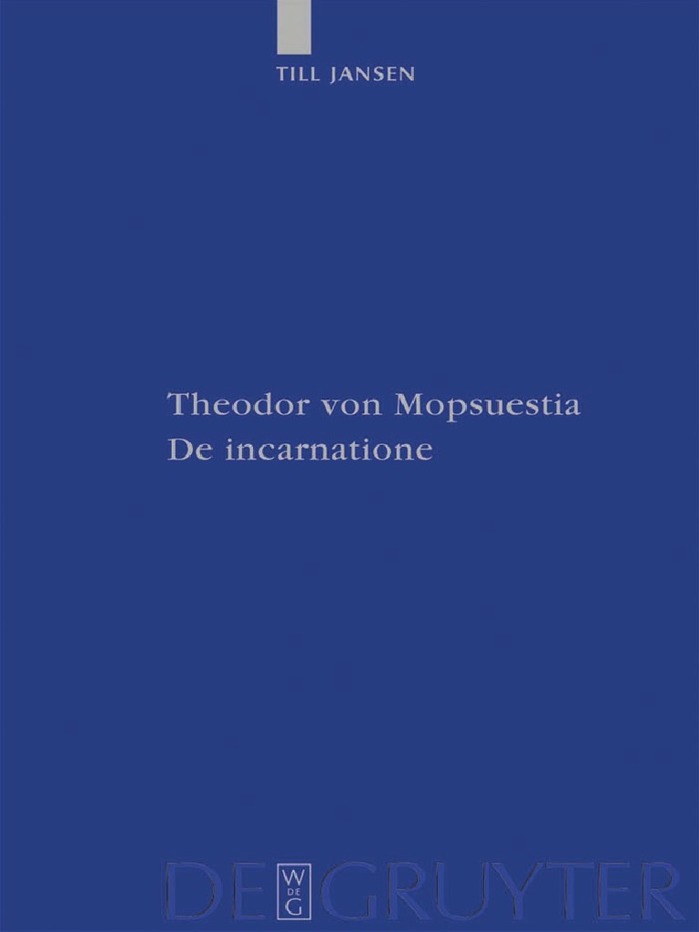 PTS 65 Theodor - Von - Mopsuestia - de - Incarnatione PDF | PDF