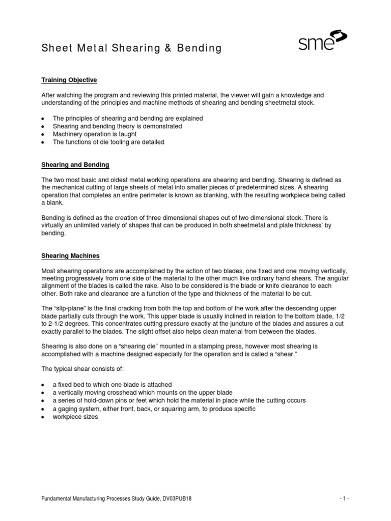DV03PUB18 Study Guide | PDF | Sheet Metal | Metalworking