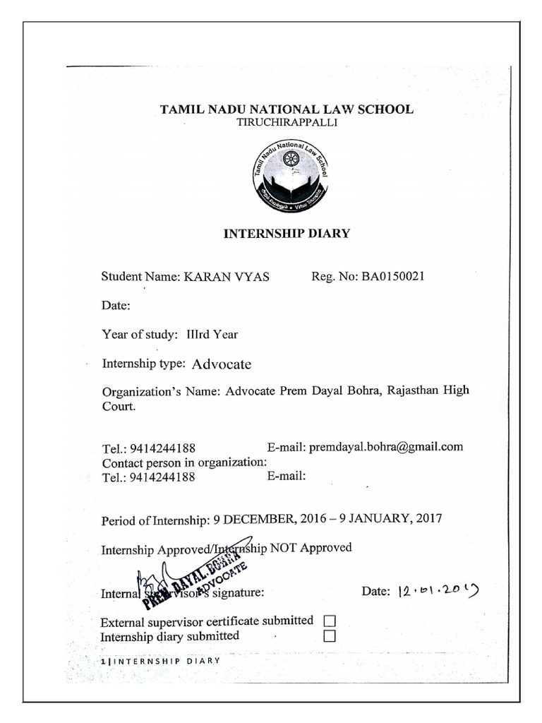 Intern Diary Law | PDF | Judge | Lawsuit