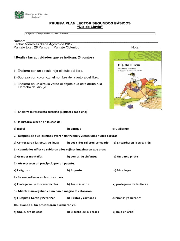 Prueba Un Día de Lluvia | PDF | Violencia | Agitación