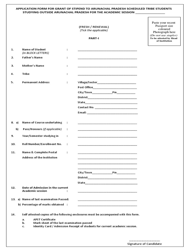 Stipend Form Outside State 14 | PDF | Government | Students