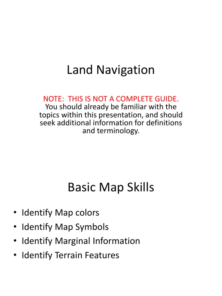 Land Navigation Powerpoint | PDF | Elevation | Contour Line