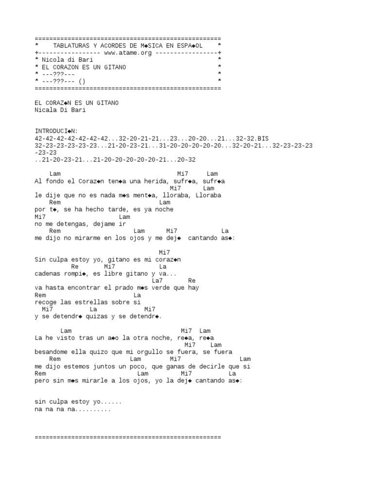 El Corazon Es Un Gitano | PDF | Ocio | Entretenimiento (general)