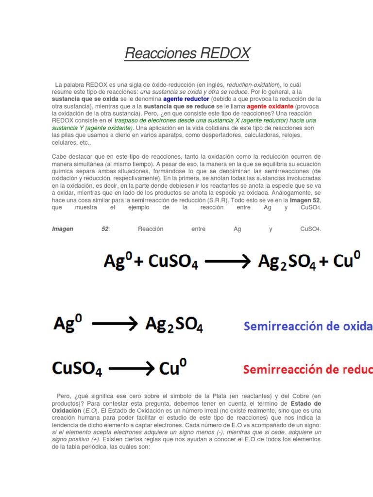 Reacciones Redox | PDF | Redox | Química